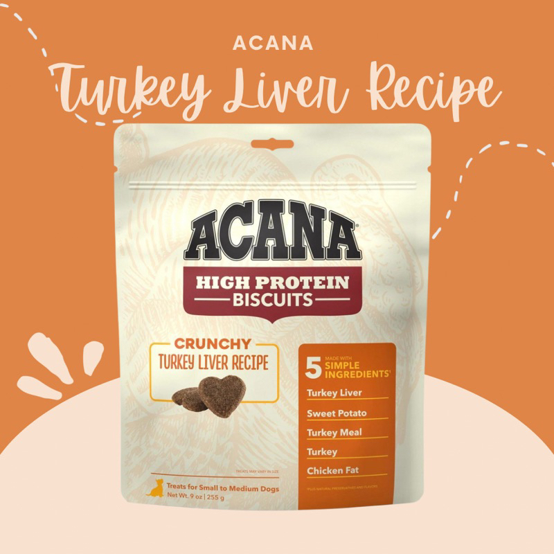 ขนมหมา Acana Biscuits Turkey Liver Recipe | Shopee Thailand