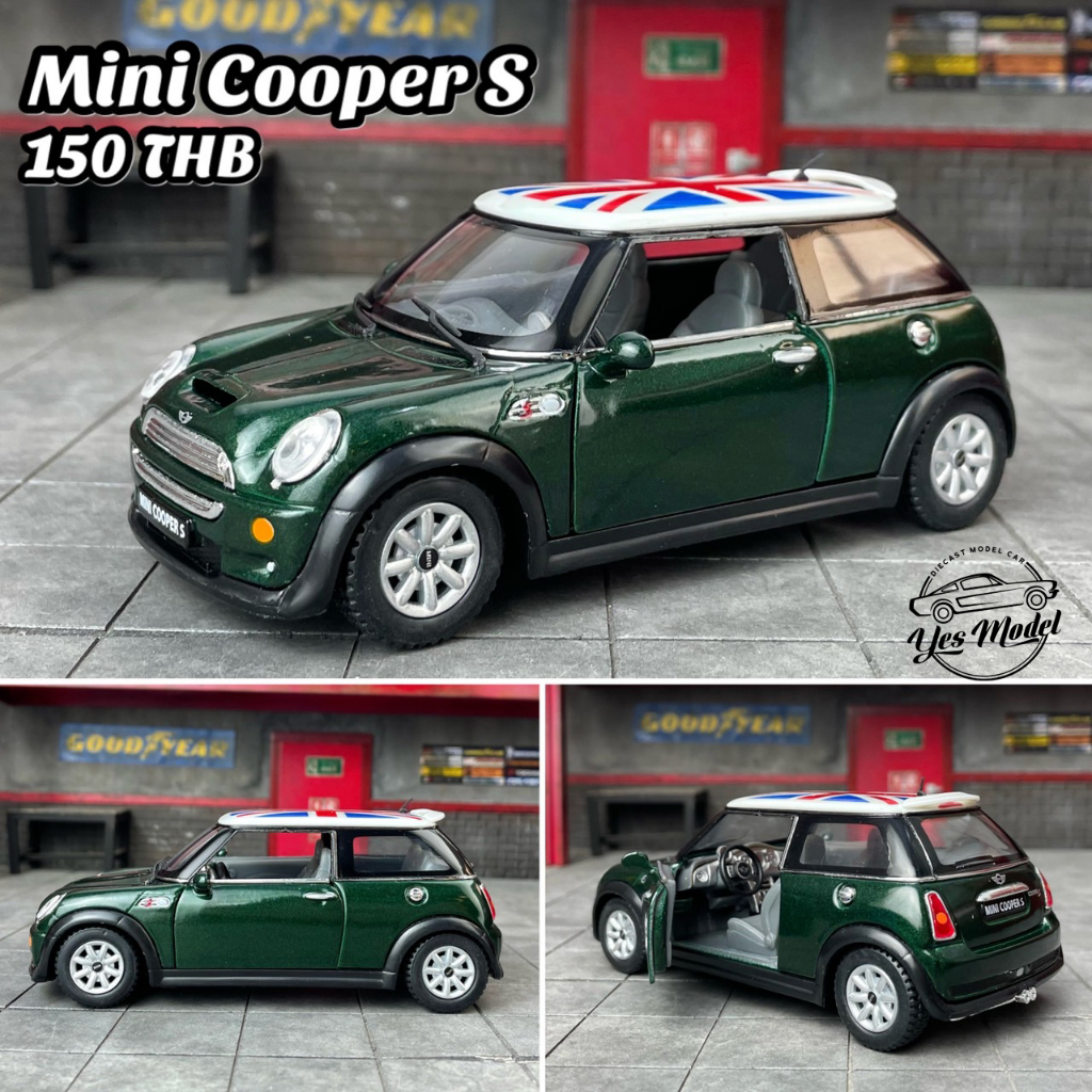 รถโมเดลMini Cooper เปิดประทุน / หลังคาลายธงชาติอังกฤษ scale1:28 (12.5 ...