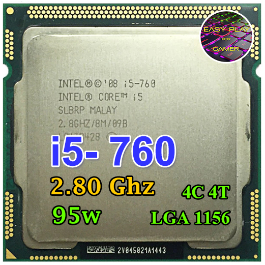 ⚡️CPU Intel Core i5-760 2.80 GHz 4คอ4เทรด 95W LGA 1156 ฟรีซิลิโคลน1ซอง ...