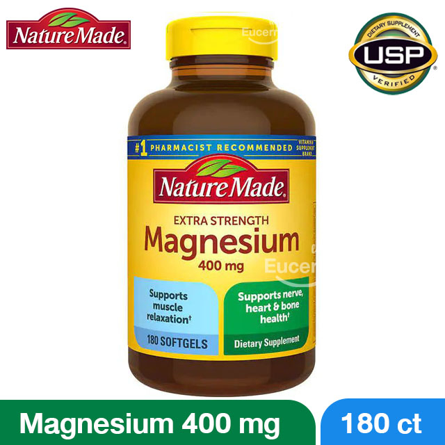 Nature Made Extra Strength Magnesium 400 mg 180 Softgels แมกนีเซียม ...