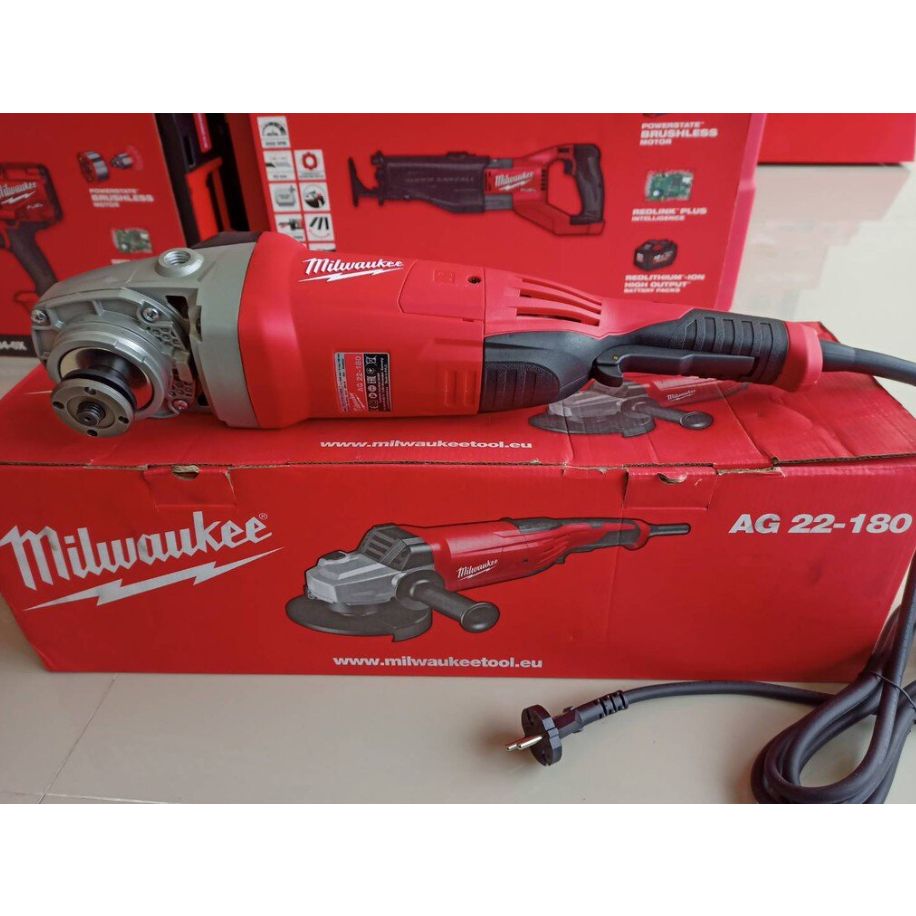 Milwaukee เครื่องเจียร 7 นิ้ว 2200 วัตต์ รุ่น AG22-180 ของแท้พร้อมส่งโดยตัวแทนจำหน่าย | Shopee ...