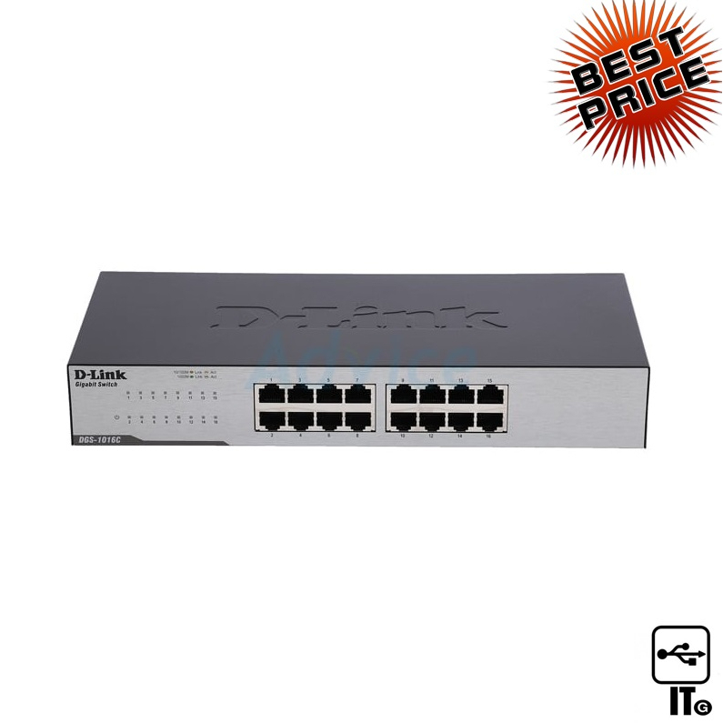 Gigabit Switching Hub 16 Port D-LINK DGS-1016C (11'') ประกัน LT ...