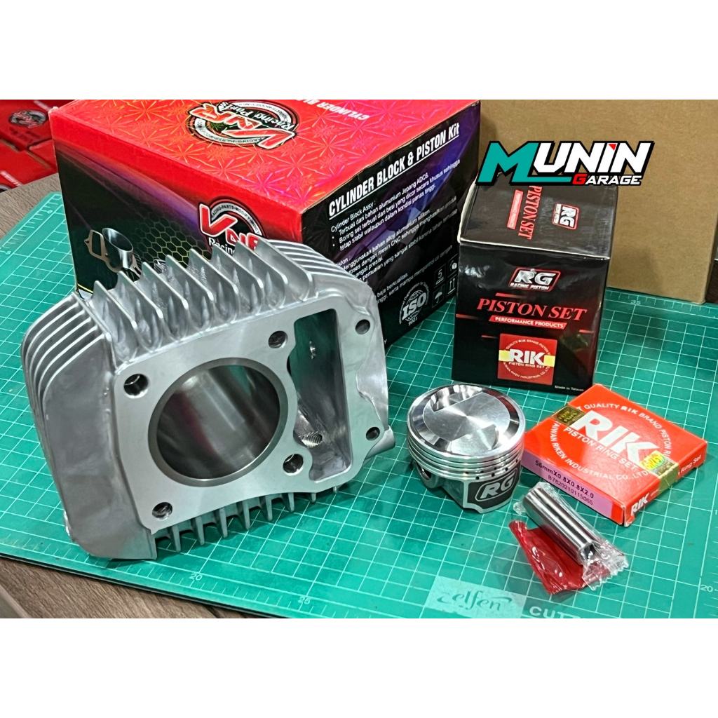 เสื้อสูบเวฟ125วาฬLed/msx+ลูก(RG) ขนาด54/56/57/59มิล พร้อมปาดหัวหลบวาล์วใส่รถชักเดิมระยะสลักถึง ...