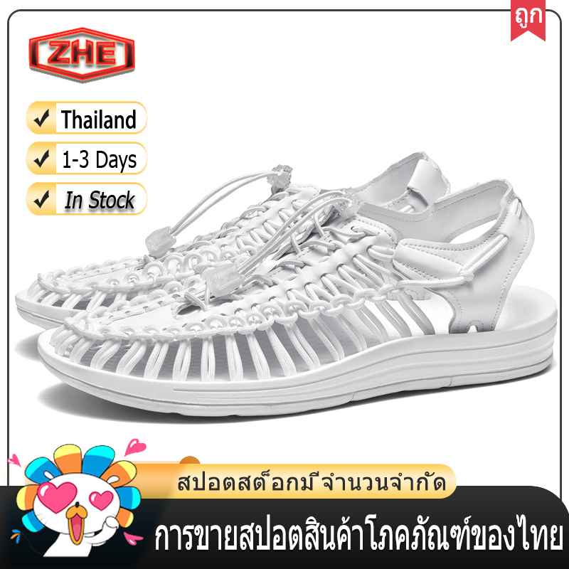 ZHE【จัดส่งในไทย 1-3 วันได้รับ】Kenen รองเท้าแตะรัดส้น เชือกถักสาน รองเท้าเดินป่า ชาย หญิง-SD31 ...