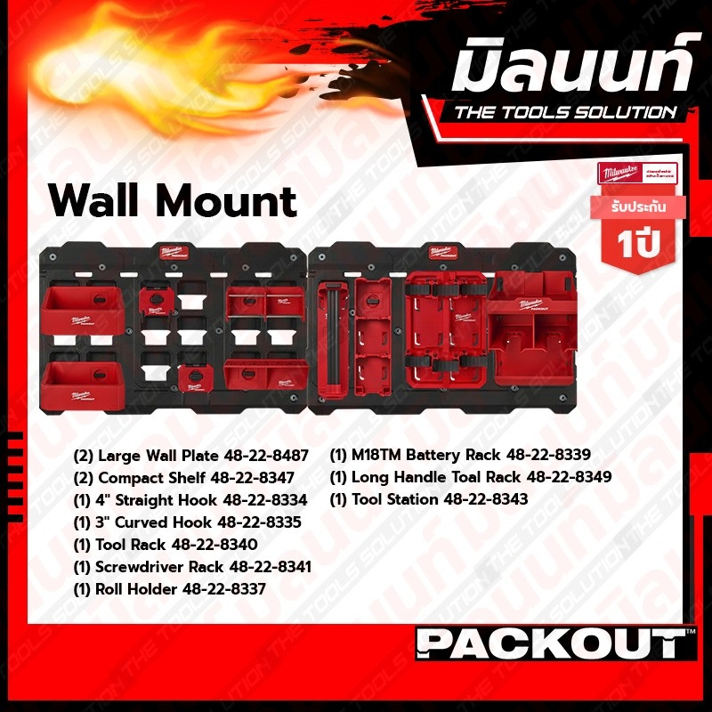 Tool Organizer Wall Mounts Milwaukee PACKOUT Wall Mounts & Cleats Set ...