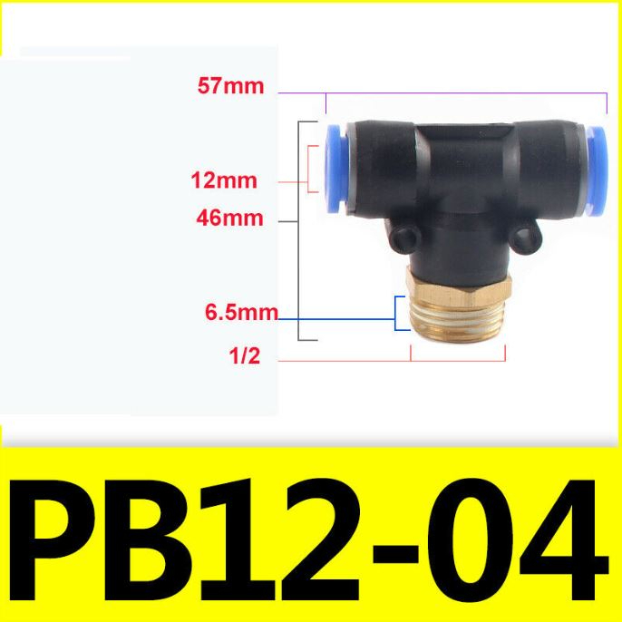 ข้อต่อลม PB ข้อต่อนิวเมติกส์ 3 ทาง PB 4,6,8,10,12,14 ข้อต่อสามทางเกลียวนอกตรงกลาง ข้อต่อสายลม ...