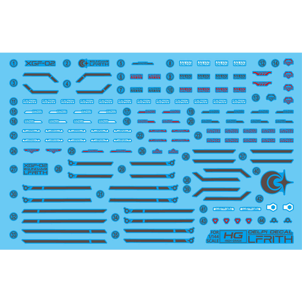 ดีคอลน้ำ [DELPI] 336 HG LERITH GUNDAM XGF-02 WITCH MERCURY 1/144 Water ...