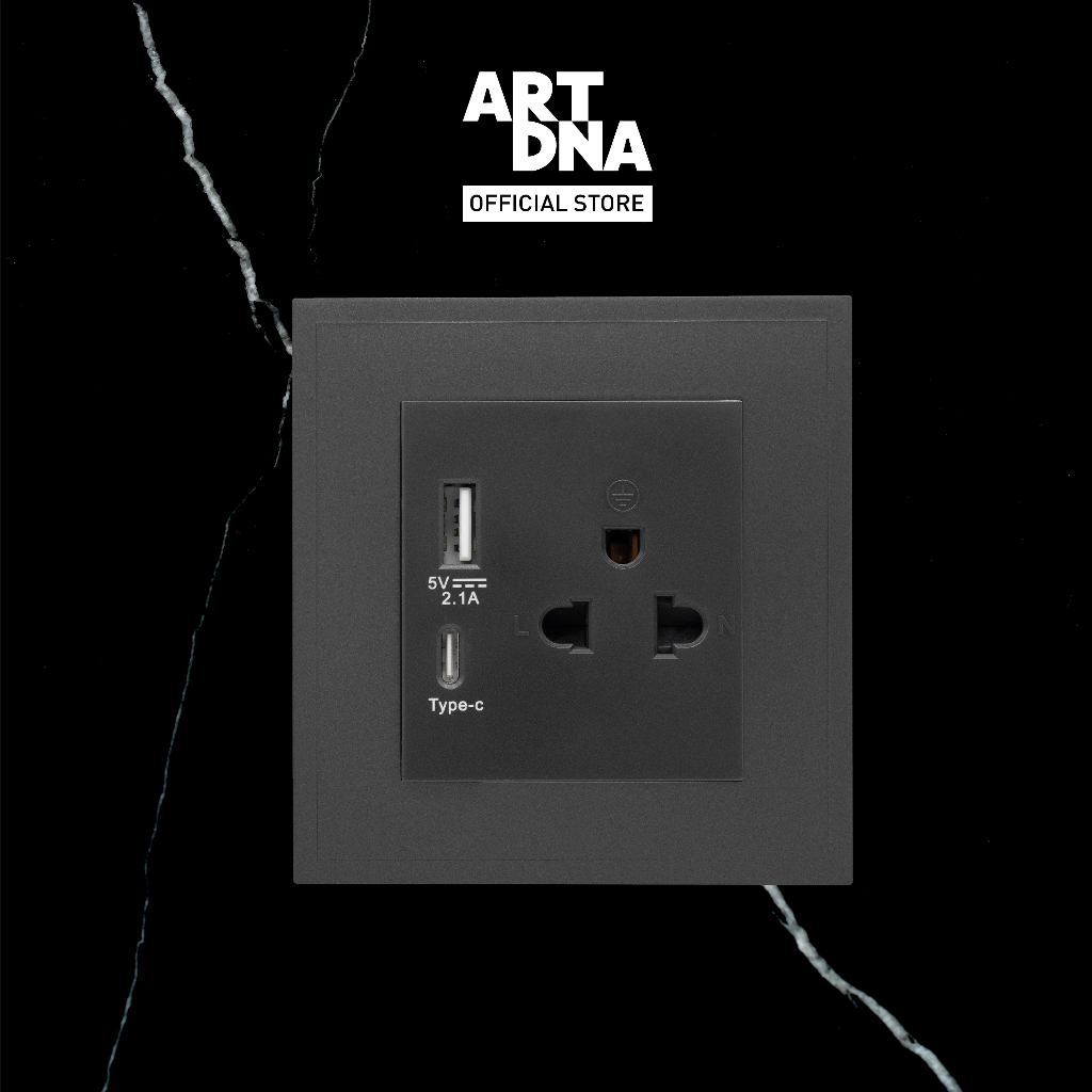 ART DNA รุ่น D3 3Pin Socket With USB Type A+C Socket design switch ...