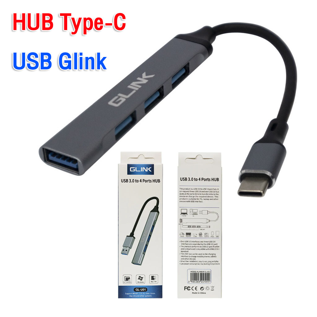อะแดปเตอร์ HUB Type-C USB 3.0 มี 4 Port เล็ก พกพาสะดวก ทนทาน แข็งแรง ...