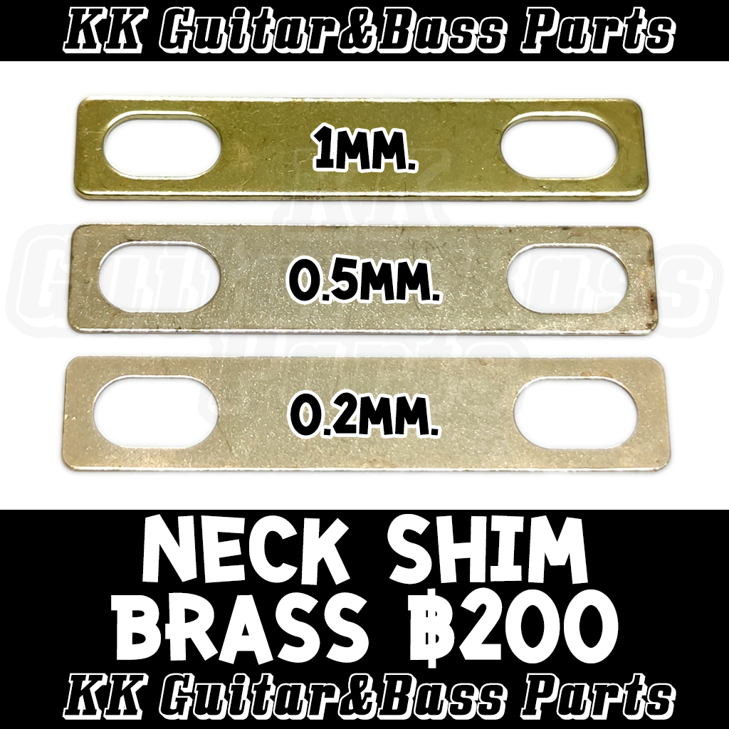 Neck Shim Brass 0.2, 0.5 and 1 mm. for Guitar and Bass แผ่นทองเหลือง ...
