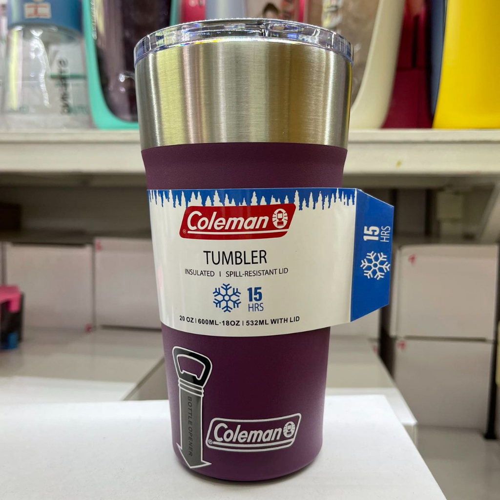 Coleman 20oz ก้นแก้วเปิดขวดได้ แก้วเก็บความเย็น-ร้อน แถมหลอดฟรี ...