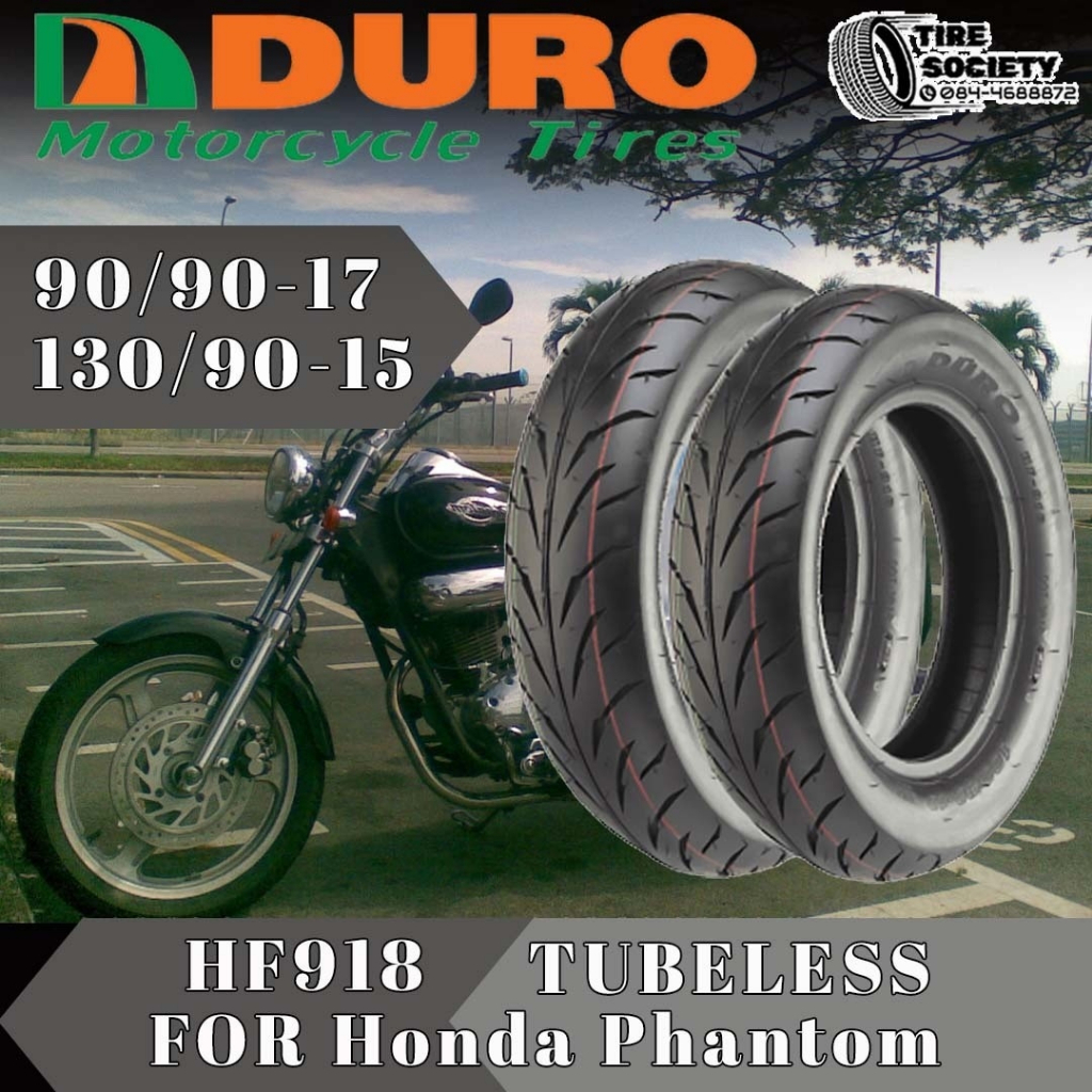 DURO HF918 ขนาด 90/90-17+130/90-15 TUBELESS FOR Honda Phantom ปี24 ...