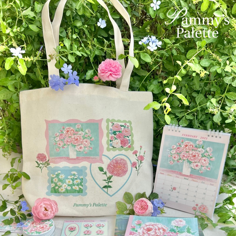 Romance Tote Bag กระเป๋าผ้าแคนวาส | Pammy's Palette | Shopee Thailand