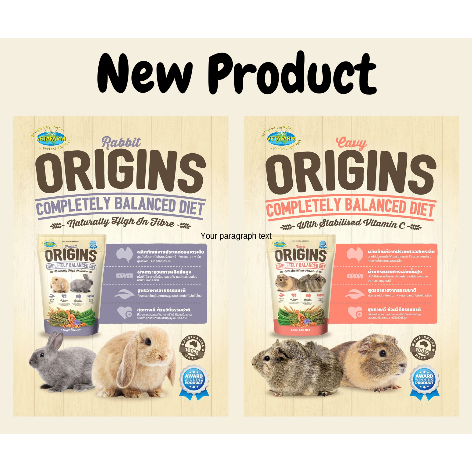 Origins Rabbit Diet/Origins Cavy Diet อาหารกระต่าย อาหารแกสบี้ ขนาด 1.5 ...