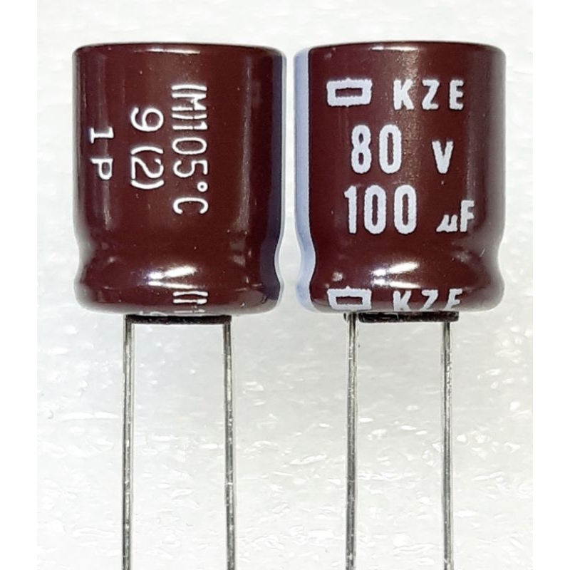 Nippon Chemi-con KZE 100uf 80v 105° capacitor ตัวเก็บประจุ คาปาซิเตอร์ ...