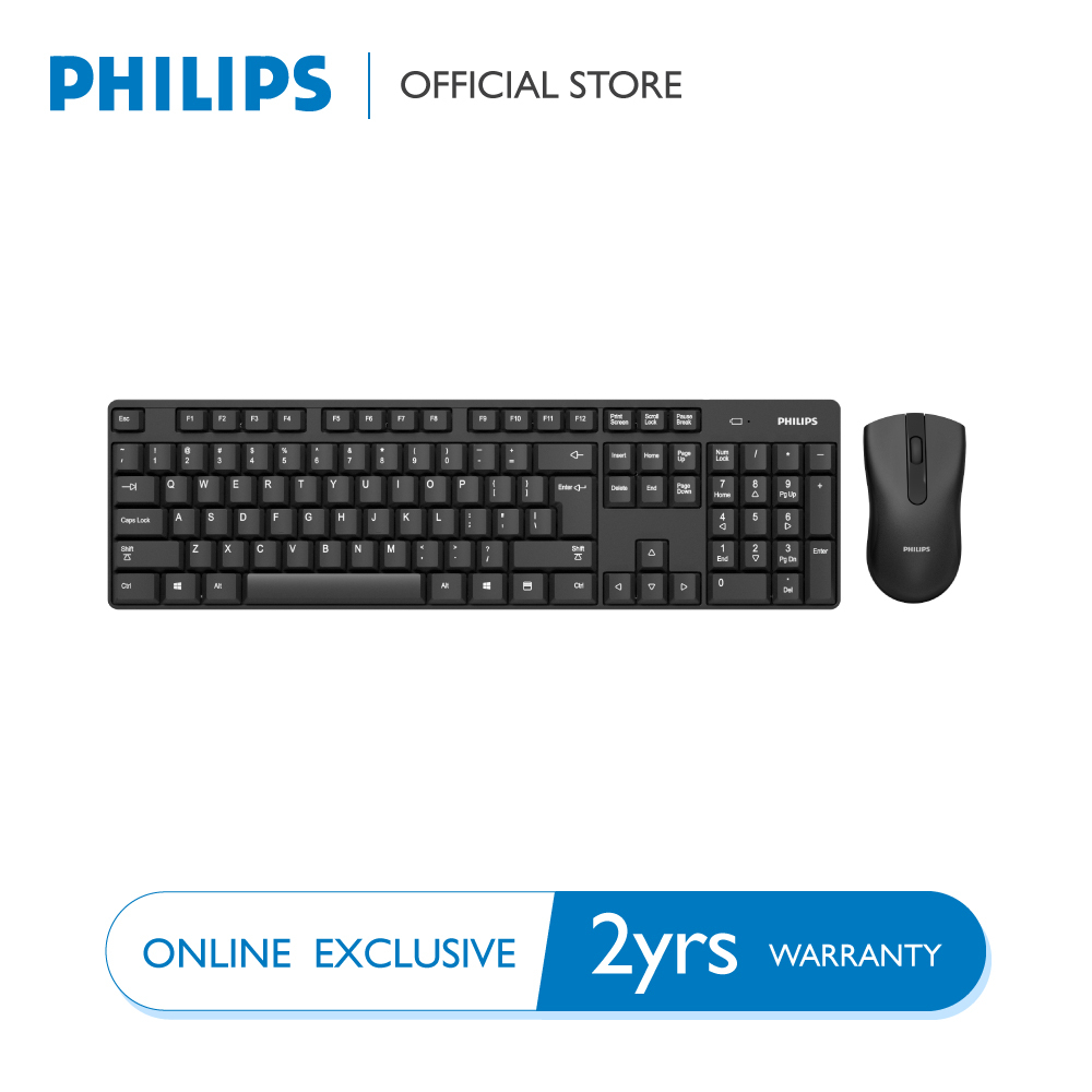 ชุดคอมโบ Philips SPT6501B Keyboard & Mouse Office Combo | Shopee Thailand