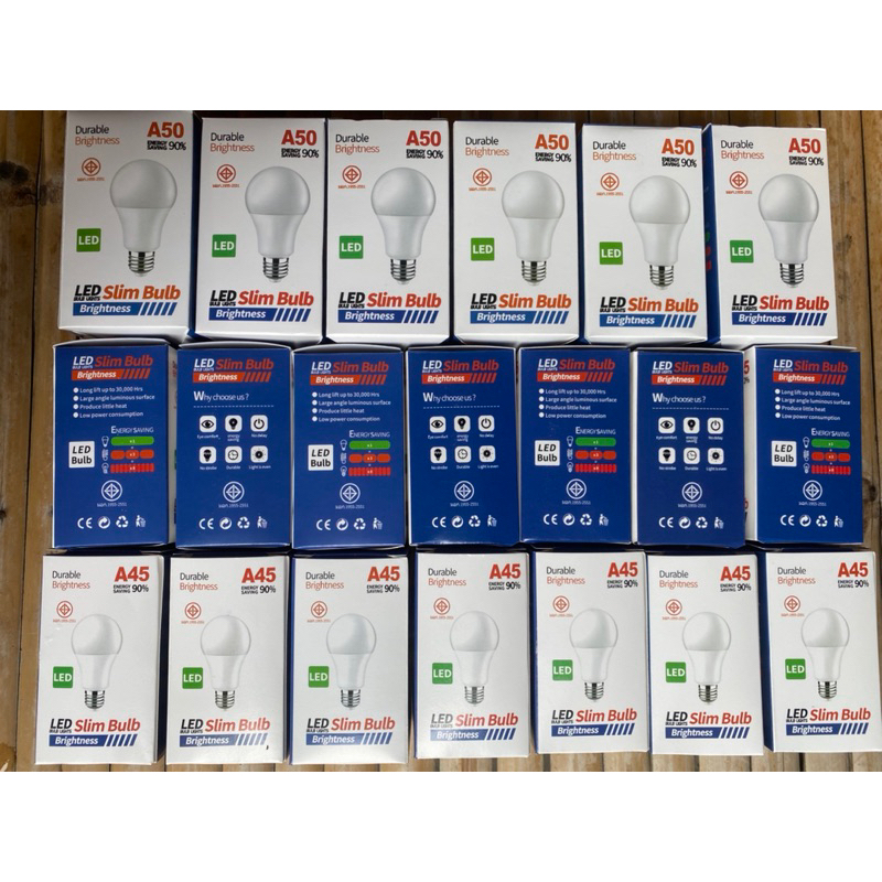 หลอดไฟ LED หลอดไฟ LED Slim Bulb ขั้ว E27 ขนาด 3W, 5W, 7W | Shopee Thailand