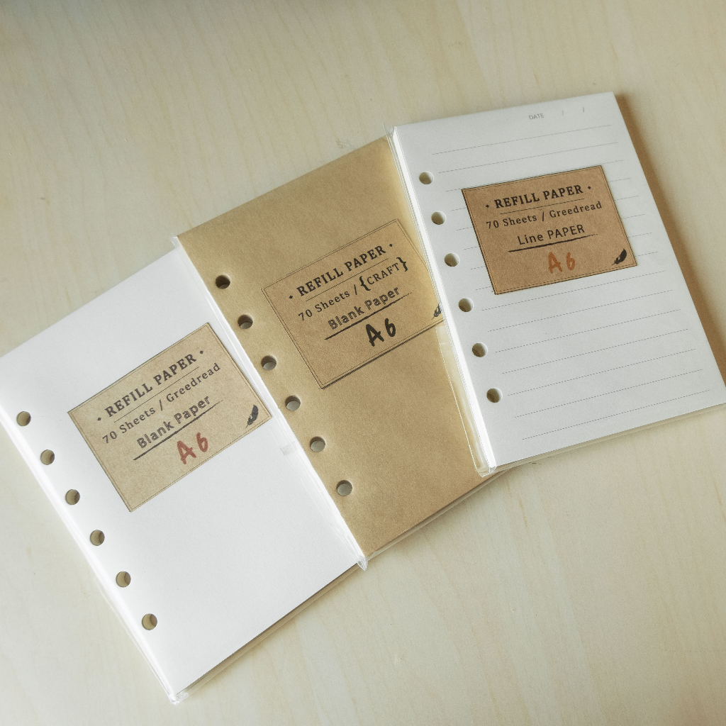HILMYNA Refill paper : กระดาษรีฟิลล์ขนาด A6 / Refill paper A6 | Shopee ...