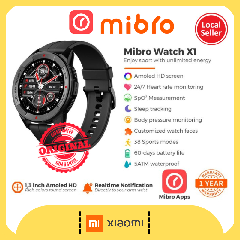 Xiaomi Mibro Smartwatch X1 A1 1.3 นิ้ว Amoled HD หน้าจอออกซิเจนในเลือด ...
