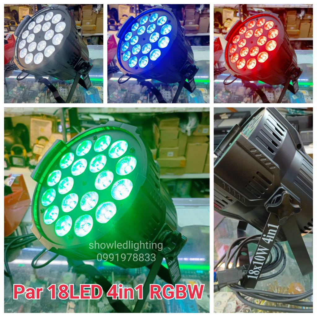 ไฟพาร์ LED par 18led 4in1 *10w rgbw [มี 2 รุ่น กดเลือก ธรรมดา กับ วัตต์ ...