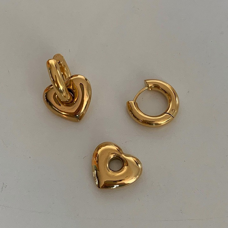 HER OBJECTIVE_HER MUYU BOLD EARRINGS IN SHINY(เฉพาะต่างหู ไม่รวมสร้อย) | Shopee Thailand