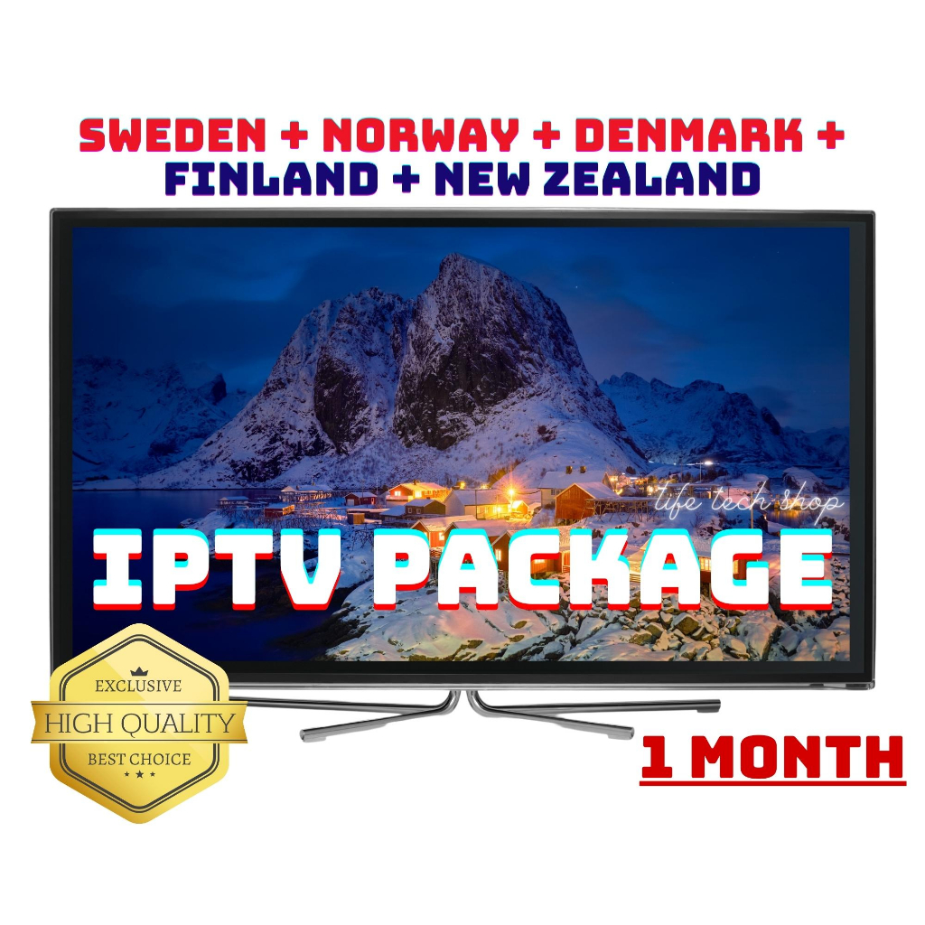 IPTV Package 1 MONTH, SWEDEN, NORWAY, DENMARK, FINLAND, NEW ZEALAND, TV Online, Movies, Series ...