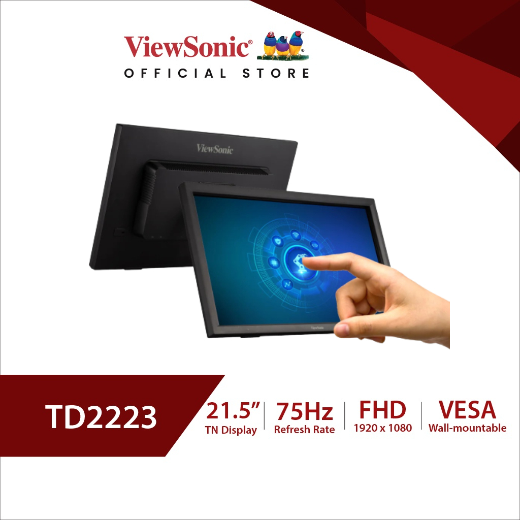 ViewSonic TD2223 22” IR Touch Monitor/21.5"/TN/75Hz/5ms(จอทัชสกรีน IR ...