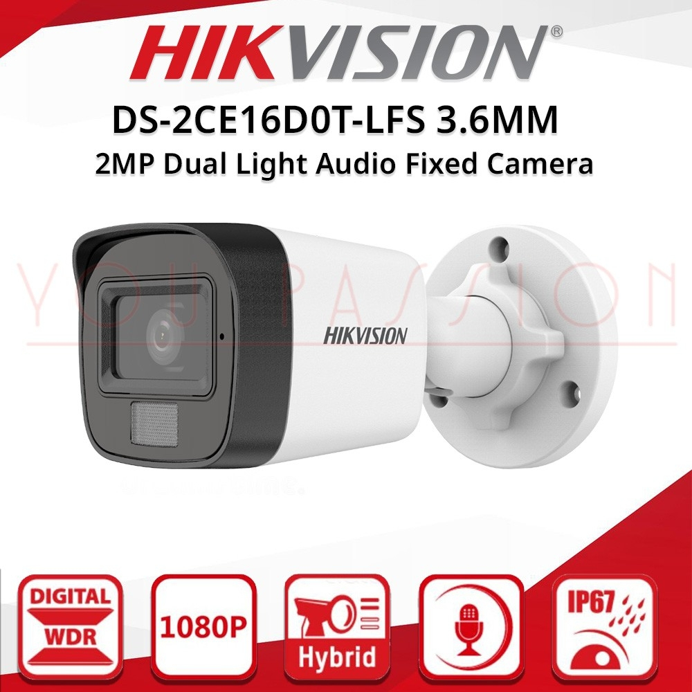 Hikvision รุ่น DS-2CE16D0T-LFS 3.6mm ความละเอียด 2 ล้านพิกเซล (มีไมค์) | Shopee Thailand