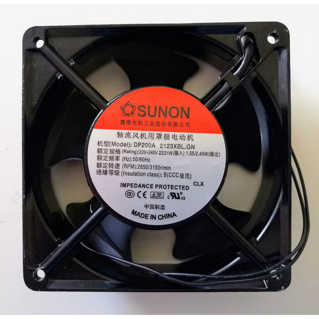 พัดลมระบายอากาศ #DP200A-2123XBT.GN #DP200A-2123XBL ยี่ห้อ #SUNON ขนาด120mm(W) x 120mm(L) x 38mm ...