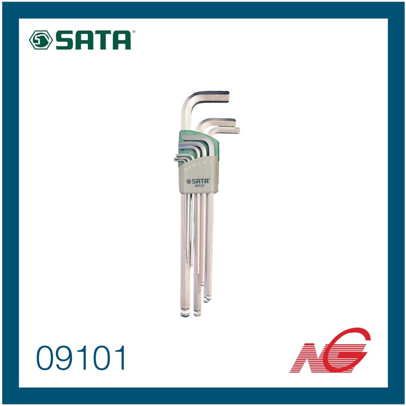 ประแจหกเหลี่ยม SATA บอลยาว 1.5 - 10 mm. 9 ตัวชุด 09101 | Shopee Thailand