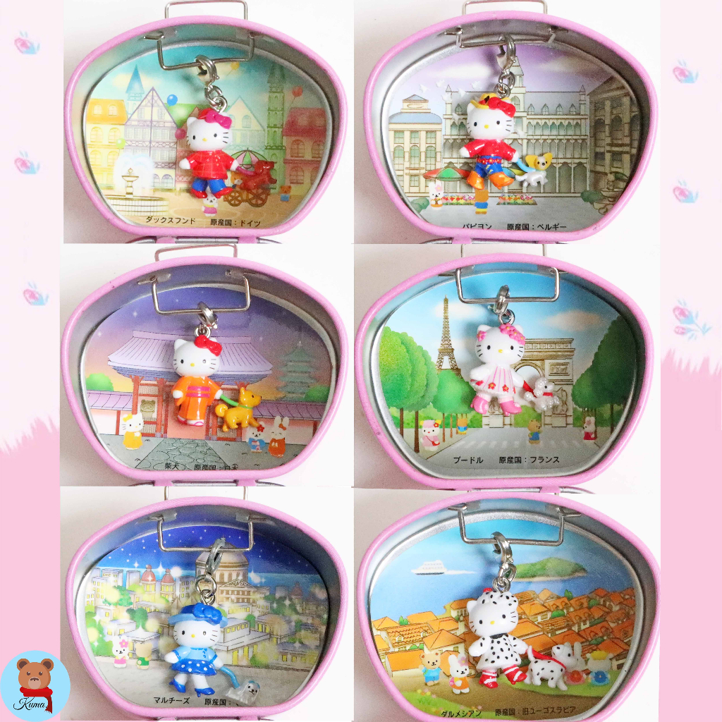 Super rare Hello Kitty Sanrio Puppy walk 6 Zipper Mascot Limited ...