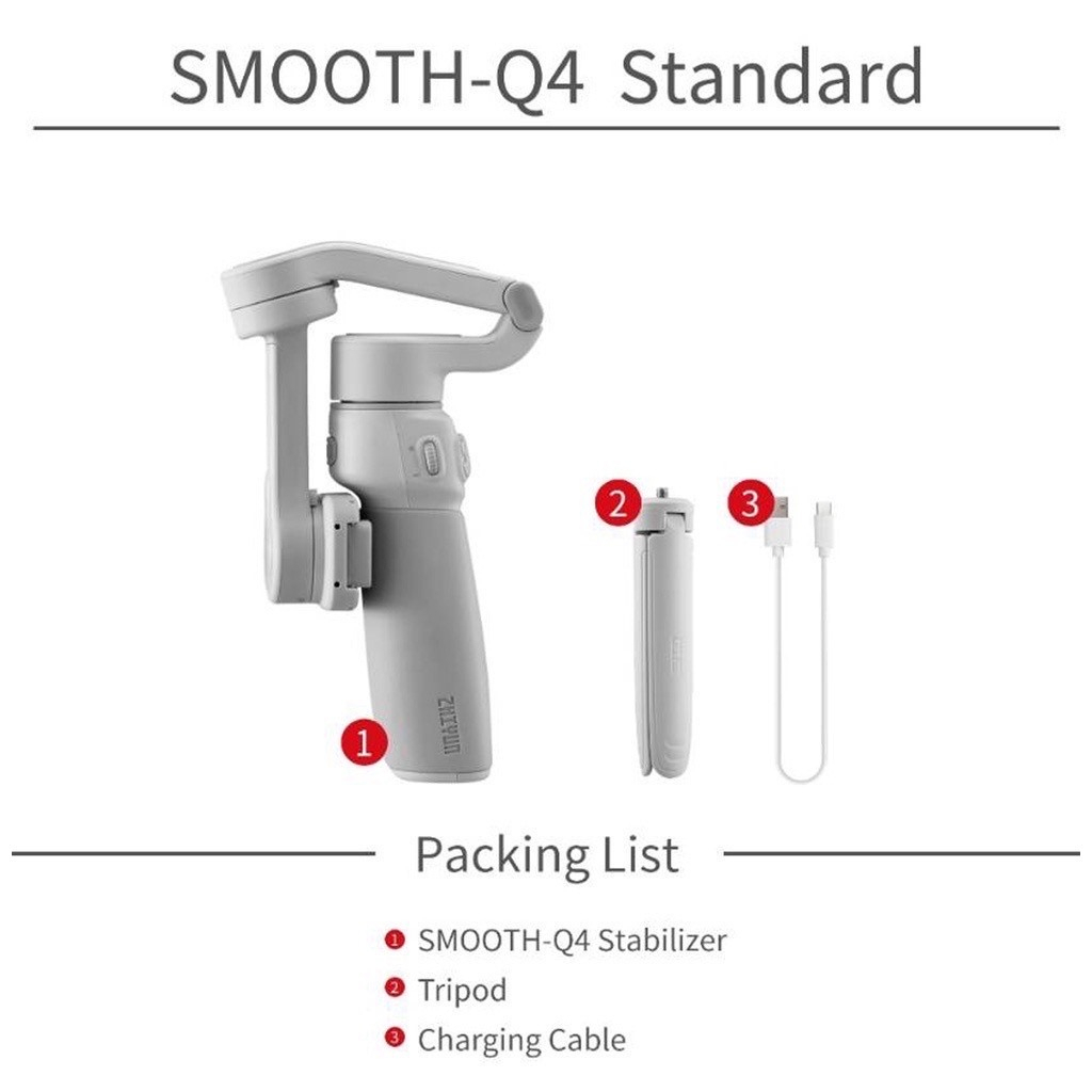 ZHIYUN Smooth Q4 (Combo) ไม้กันสั่น 3แกน Gimbal Stabilizer มาพร้อมไฟ LED สำหรับสมาร์ทโฟน [รับ ...