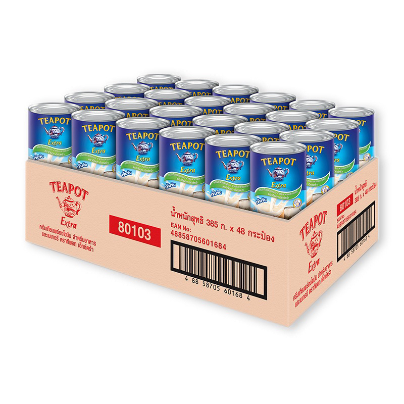 TEAPOT EXTRA ครีมเทียมพร่องไขมัน ตรา ทีพอท เอ็กซ์ตร้า น้ำหนักสุทธิ 385 ก. x 48 กระป๋อง | Shopee ...