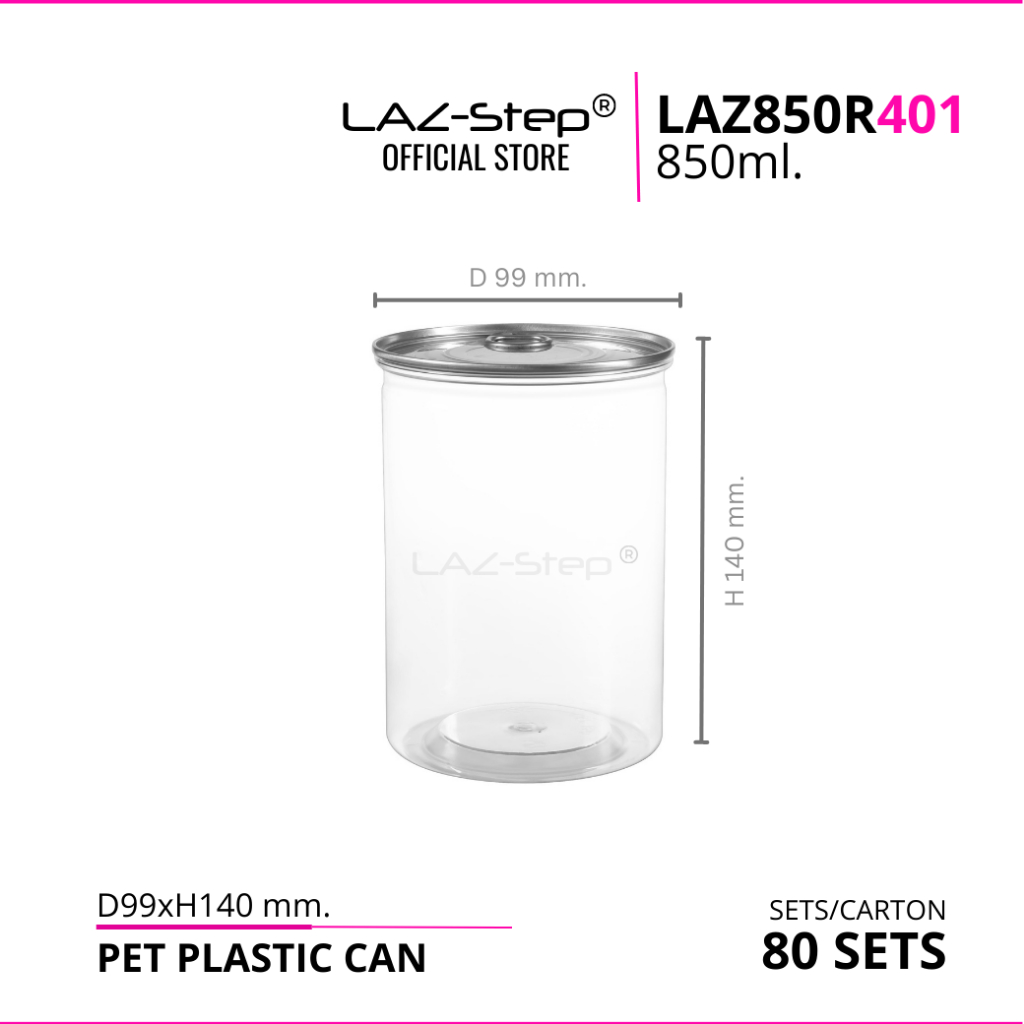 LAZ-Step กระป๋องพลาสติก PET กระป๋องฝาดึง ขนาด 850ml.LAZ850R401 บรรจุลัง ...