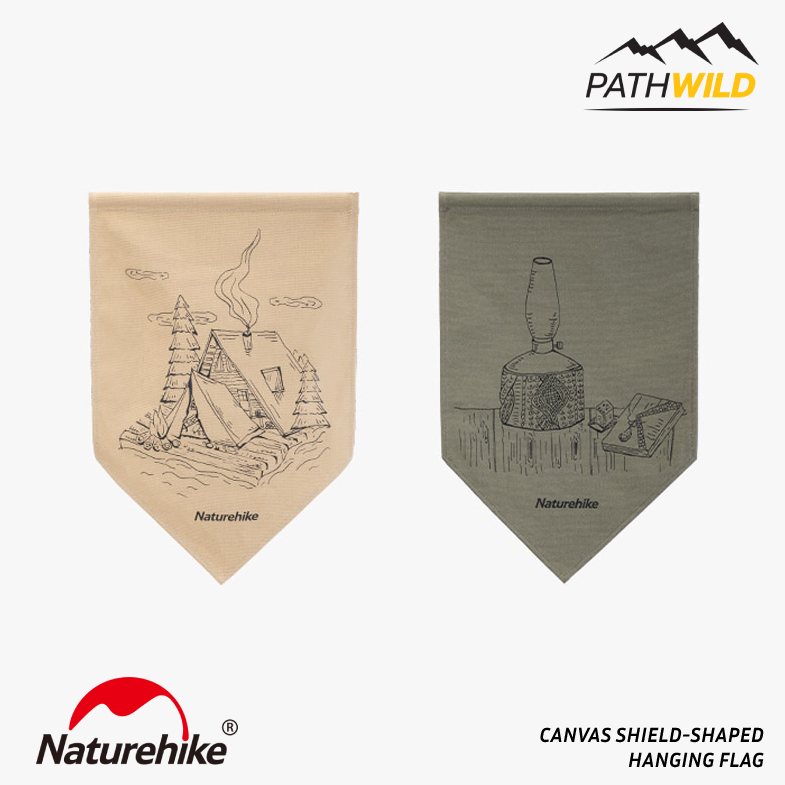 ธงประดับแค้มป์ NATUREHIKE CANVAS SHIELD-SHAPED HANGING FLAG เนื้อผ้า ...