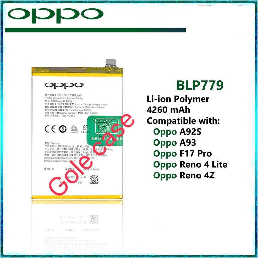 แบตเตอรี่ แท้ สำหรับ Oppo A92S / Oppo A93 / Oppo F17 Pro / Oppo Reno 4 Lite / Oppo Reno 4Z ...