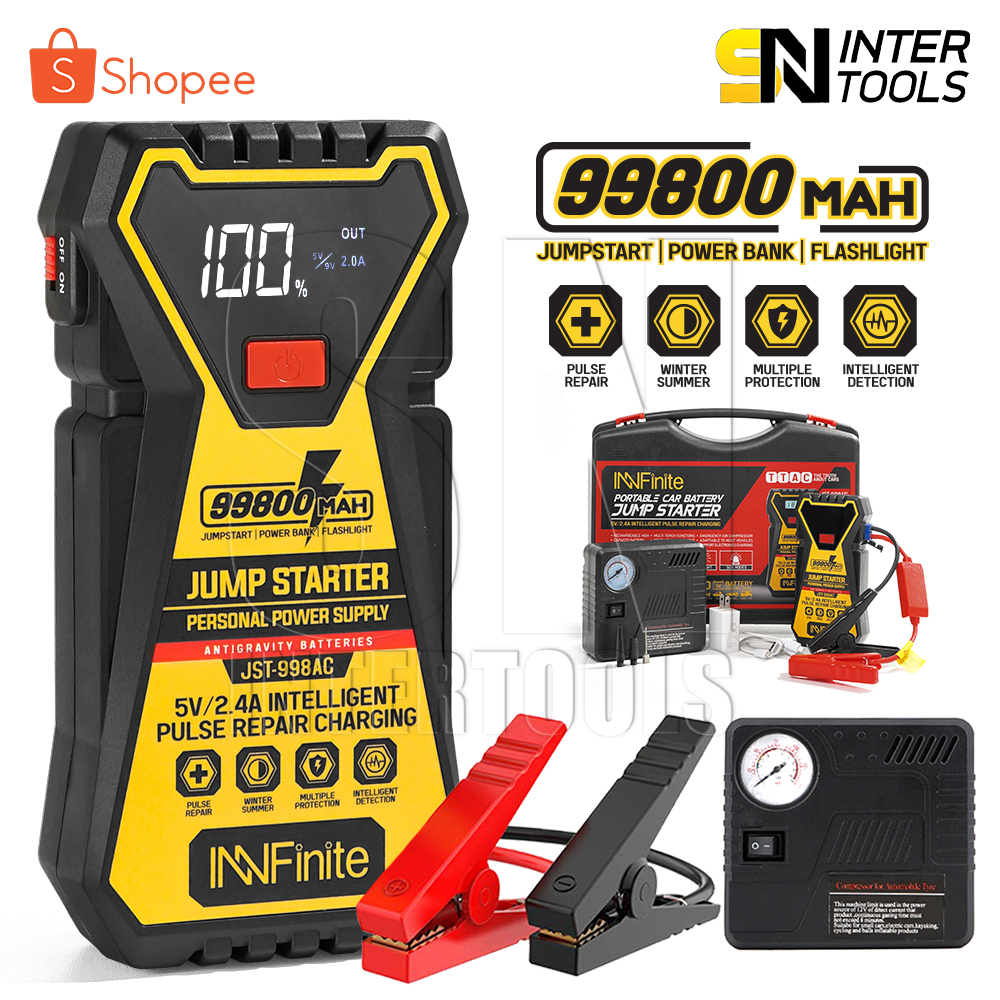 InnFinite 2-in-1 2USB จั้มสตาร์ท & พาวเวอร์แบงค์ 99,800 mAh จั๊มสตาร์ท ...