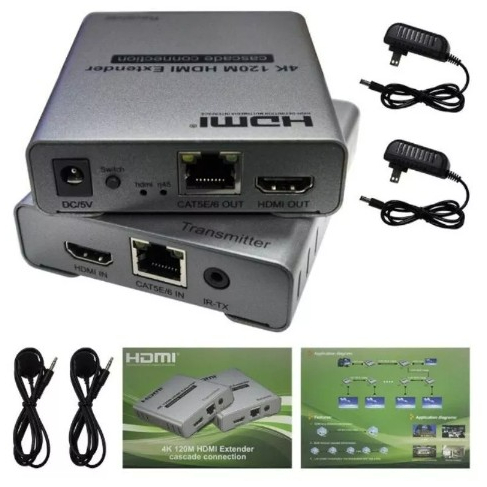 HDMI to lan 120m KVM กล่องแปลงสัญญาณภาพ 4K HDMI extender 120M with IR loop | Shopee Thailand