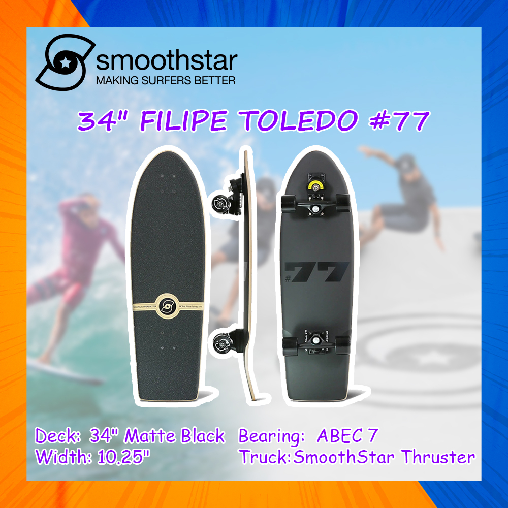 Smooth Star Surfskate 34" Filipe Toledo #77 พร้อมจัดส่งฟรี | Shopee ...