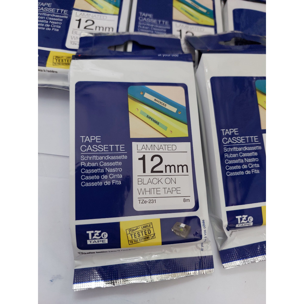 "BROTHER" Tape Cassette TZE-231 Black on White 12mm. / เทปพิมพ์อักษร ...