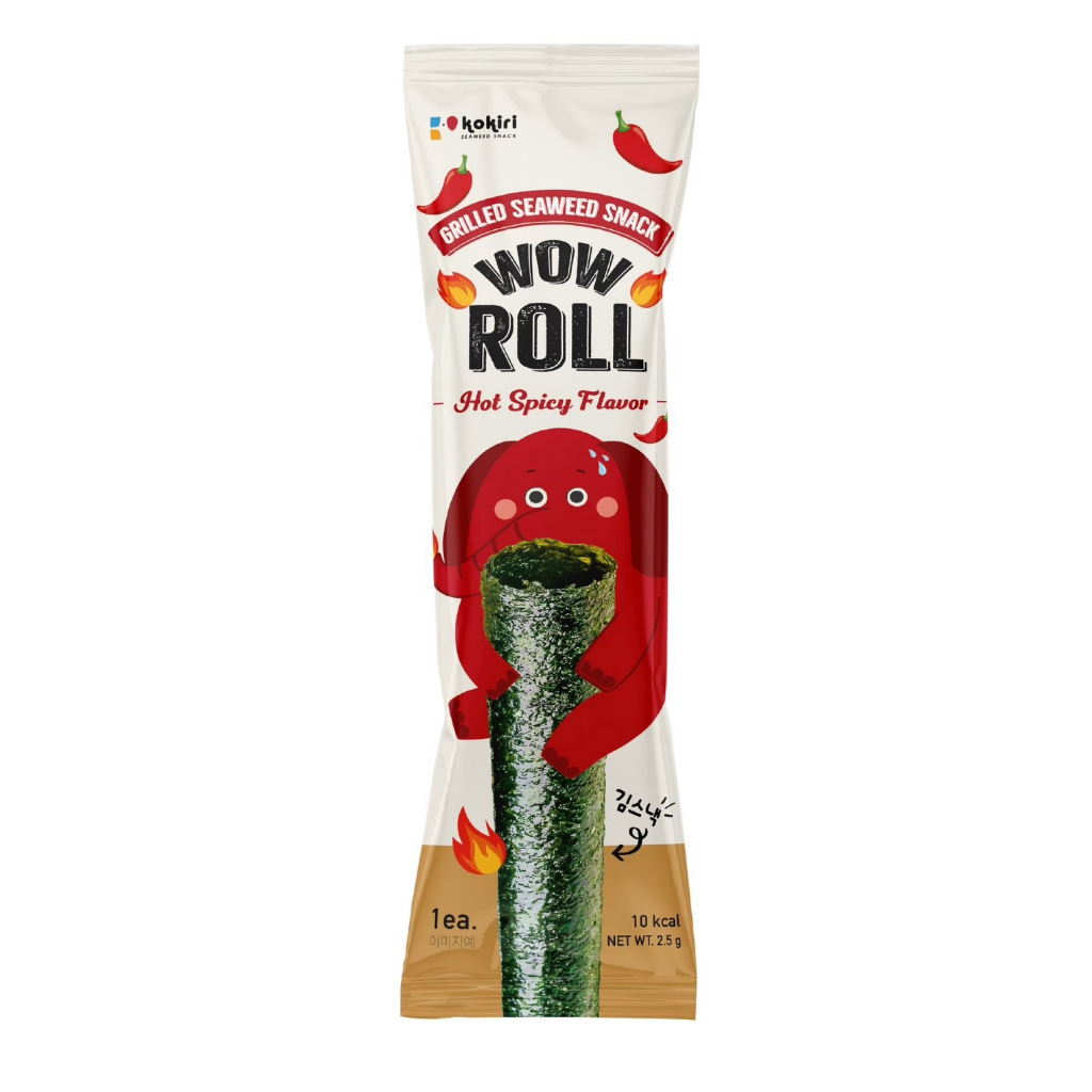 Kokiri Wow Roll สาหร่ายม้วนอบกรอบแบบแพ็คกล่อง ตราโคกิริ (ใน 1 กล่อง มี ...