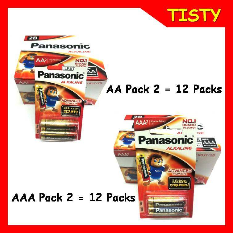 **ขายยกกล่อง** AA / AAA Pack 2 ก้อน (12 Packs 24 ก้อน) Panasonic Alkaline Battery ถ่านอัลคาไลน์ ...