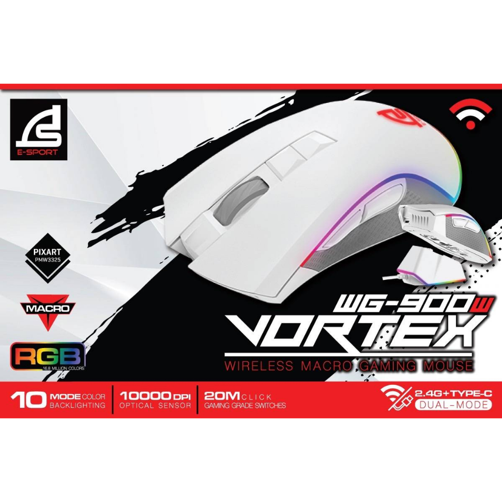 เมาส์เกมมิ่งไร้สาย SIGNO E-Sport VORTEX Wireless Macro Gaming Mouse ...