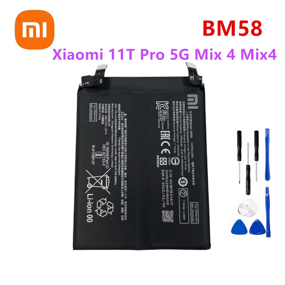 แบตเตอรี่ BM58 Xiaomi 11T Pro 5G ผสม4 Mix4 (BM58) 5000MAh แบตเตอรี่+ชุดไขควงถอด มีรับประกัน 3 ...
