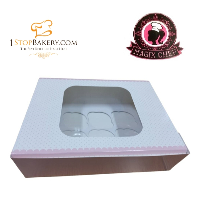 2 box magix chef KA806 polka dot cupcake box NR.6 /กล่องคัพเค้ก ลายจุด ...