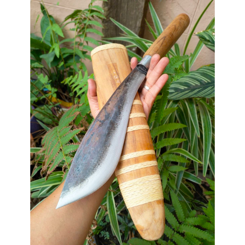 มีดเหน็บ อีเหน็บ (E-Nep) มีดอีเหน็บ มีดพก มีดเดินป่า มีดแคมป์ 10.1” SUP9 ผิวไฟ ด้ามไม้ประดู่ คอ ...