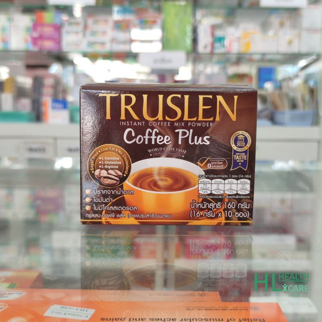 กาแฟทรูสเลน คอฟฟีพลัส 10 ซอง Truslen Coffee Plus กาแฟไม่มีน้ำตาล ...