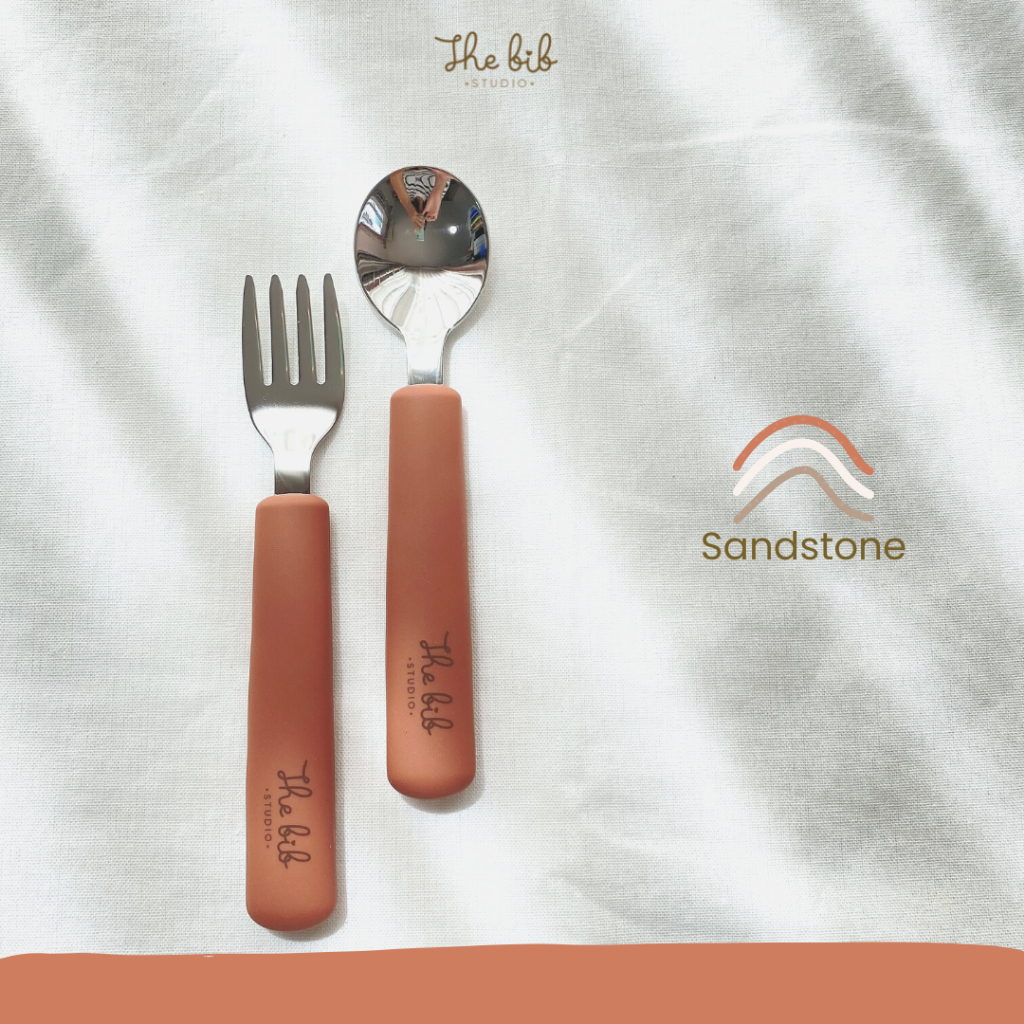 The Bib Studio ใหม่ ช้อนส้อมเด็ก ช้อนส้อมสแตนเลสเด็ก ช้อนทานข้าวเด็ก ...