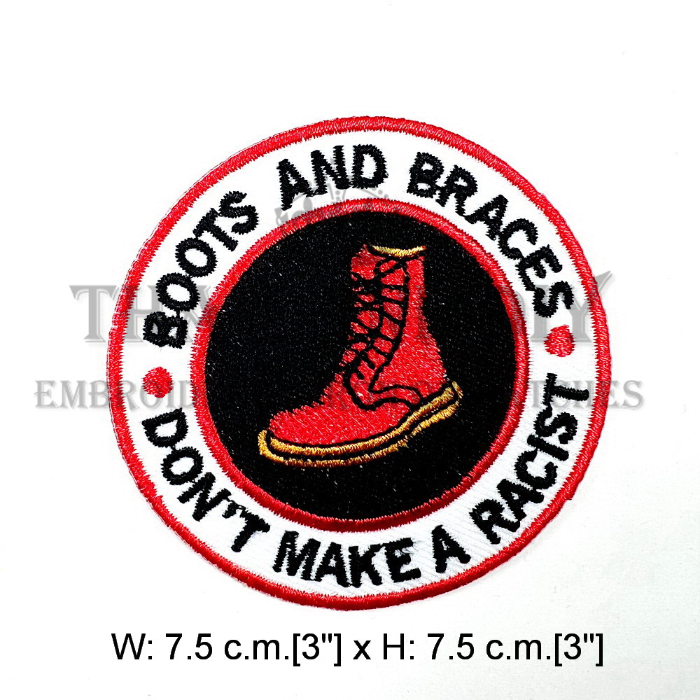 ตัวรีดติดเสื้อ งานปัก สัญลักษณ์ ต่อต้านการเหยียดผิว Skinhead anti ...