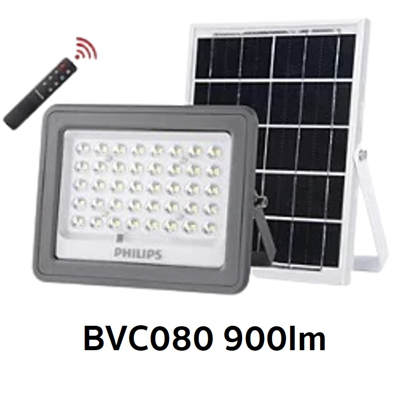 Philips Essential Smart Bright Solar Flood Light BVC080 600lm , 900lm , 1500lm แผงโซล่า + รีโมท ...